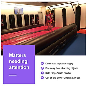 ibigbean Inflatable Tumbling Track for Gymnastics & Cheerleading - Blue Surface Purple Side(50ft)