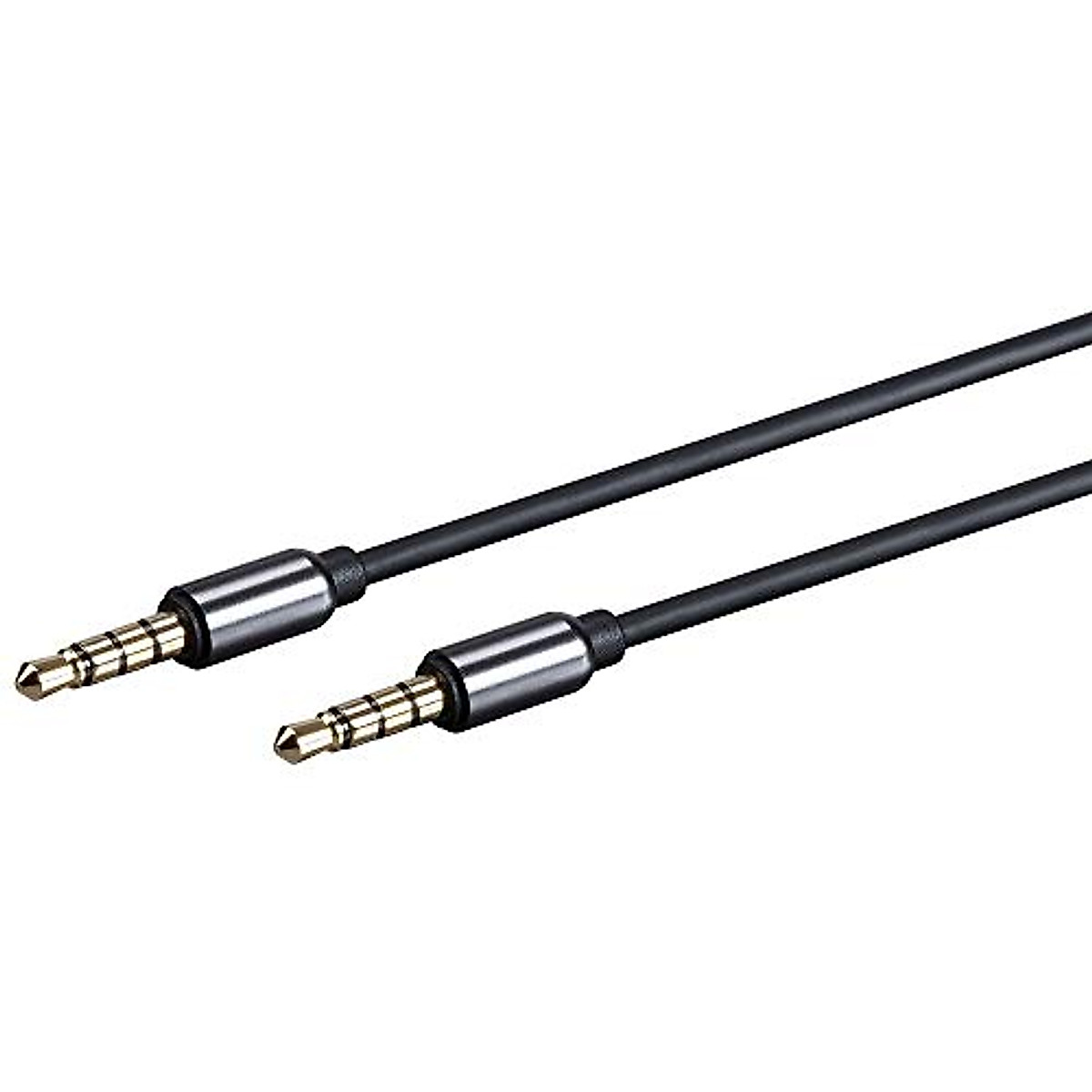 Monoprice Onyx Series Auxiliary 3.5mm TRRS Audio & Microphone Cable, 6ft - (118633) Black