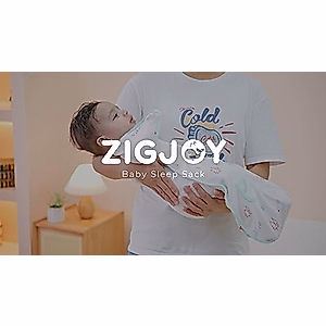 ZIGJOY Baby Transition Swaddle Sack, Snug Fit Arms Up Swaddle with 2-Way Zipper, 100% Cotton Self-Soothing Sleep Sack for Better Sleep, 1.0 TOG, Mint Green, 3-6 Months