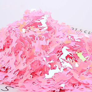 2000 Pieces Unicorn Horn Horse PVC Table Confetti for Wedding Birthday Party Decoration Celebrations Unicorn confetti, 1.9 oz(Pink)