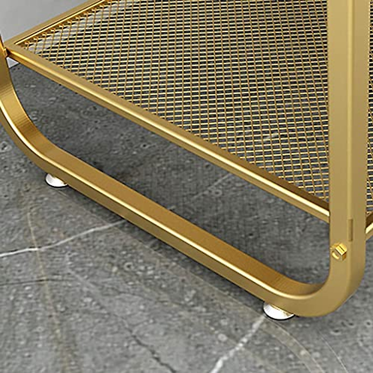 RETYOVE Simple 4-Tier Shoe Rack,Heavy Duty Home Hallway Metal Shoe Rack Storage Organizer,Free Standing Shoe Shelf for Entryway for 12-16 Pairs of Shoes Gold