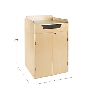 Guidecraft Library Book Drop - Wooden Rolling Books and Media Storage Unit with Casters, Office and School Supply