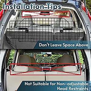 rabbitgoo Dog Car Barrier for SUVs, Large Pet Car Gate Divider Cargo Area, Adjustable Pet SUV Barriers Universal-Fit, Heavy-Duty Wire Mesh Dog Car Guard,Van Vehicles Dogs Car Accessories Safety Travel