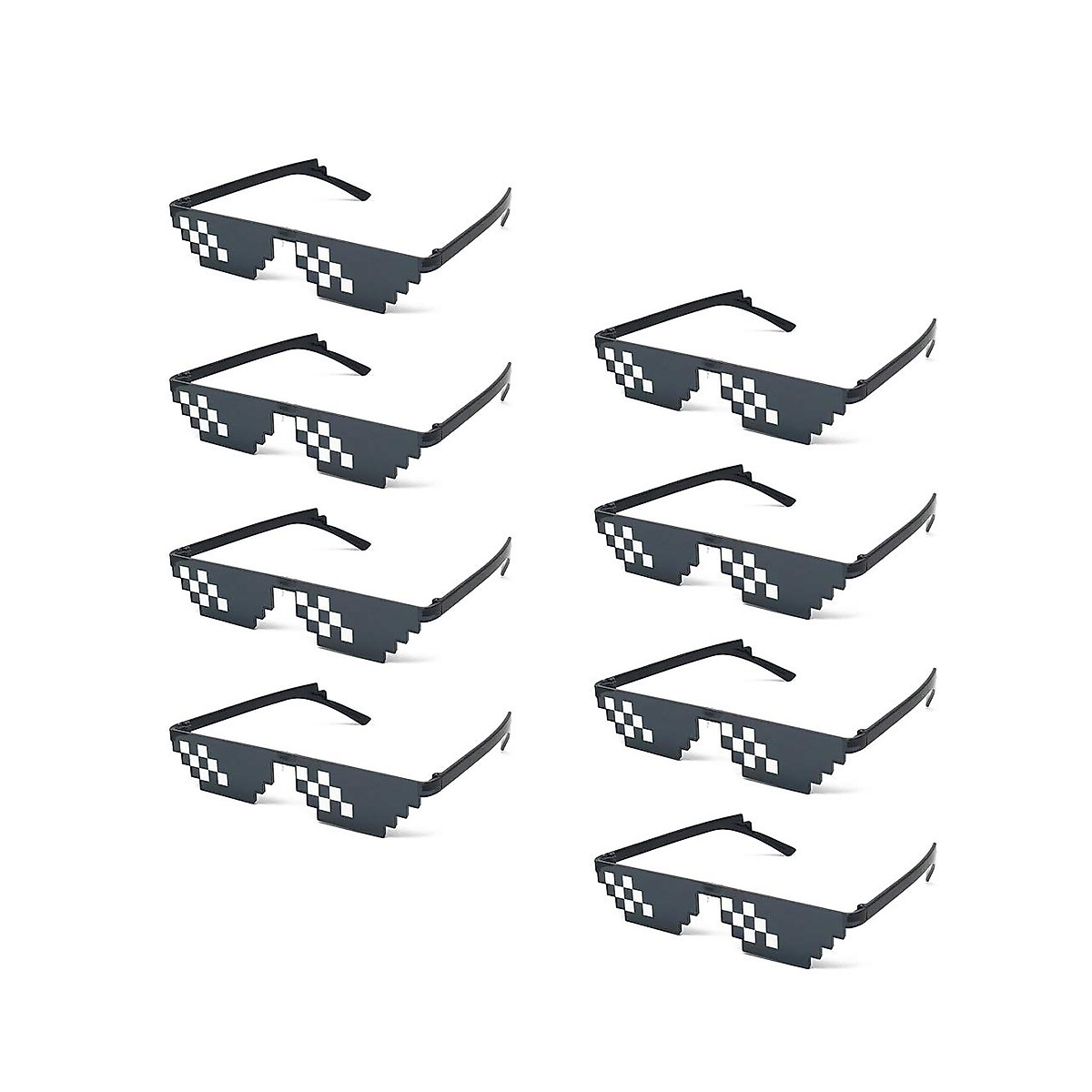 Onnea fashion 8 Pack Thug Life Glasses, Deal with it Glasses Swag Glasses Pixelated Glasses