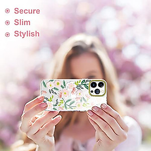 SPIDERCASE for iPhone 13 Pro Max Case，Crystal Clear Floral Soft & Flexible TPU Shockproof Protective Cover for Women Girls, Flower Pattern Design Phone Case