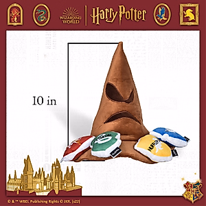Harry Potter House Sorting Hat Burrow Pet Toy | Dog Toy Sorting Hat with House Plush Removable Parts | Sorting Hat Burrow Toy for Dogs | Crinkle Dog Toy, Dog Chew Toys