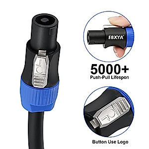 EBXYA 3 Feet Speakon Speaker Cable 12 Gauge(AWG) - Premium Speakon to Speakon Audio Cable Cord with NL4FX (NL4FC) Connector - 2 Conductor