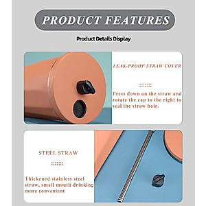 FRAGSCEN Insulated Tumbler with Lid and Straw, 20 OZ Stainless Steel Tumbler with Screw Lid, Iced Coffee Cup, Double Wall Vacuum Tumblers, Leakproof Water Bottle Travel Mug, Orange