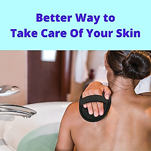 2 Pcs Set Exfoliating Glove Mitt Body Scrubber Pad for Smooth and Glowing Skin - Machine Washable - Dual Sided Dead Skin Remover for Better Absorption of Moisturizers