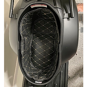 PRO-KODASKIN Motorcycle PU Rear Cargo Trunk Liner Pad Scooter Sitting Bucket Lining Mat for Vespa GTS300 GTS 300 HPE -Black（Italy）…