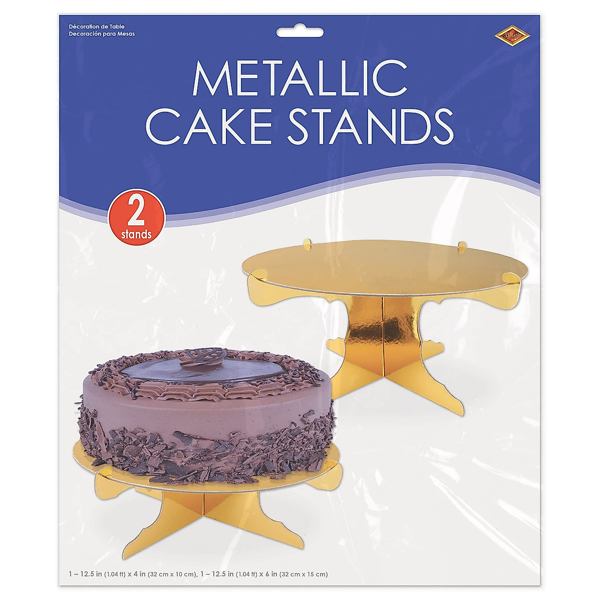 Beistle Golden Metallic Cake Stands