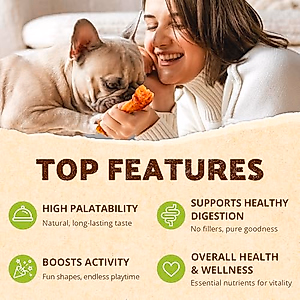 Afreschi Turkey Tendon Dog Treats for Signature Series, All Natural Human Grade Puppy Chew, Turkey Sourced from USA, Hypoallergenic, Easy to Digest, Rawhide Alternative, 40 Units/Box Bone (Small)