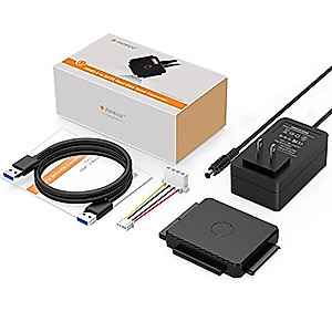FIDECO SATA/IDE to USB 3.0 Adapter, Hard Drive Adapter Cable Converter for Universal 2.5/3.5 Inch IDE HDD, 2.5 Inch SSD, 5.25-Inch DVD-ROM/CD-ROM/CD-RW/DVD-RW/DVD+R