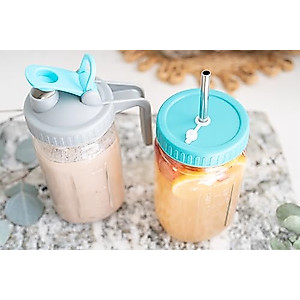 Mason Jars 32 oz (14pc Set) Multi-Purpose Wide Mouth Mason Jars 32 oz |Use Quart Mason Jars as Mason Jar Pitcher, Breastmilk Pitcher, 32 oz Mason Jars, Juice Pitcher or Canning Jars 32 oz -Leakproof