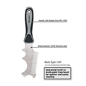 ROLLINGDOG 4 in 1 Paint Brush Comb - Paint Brush&Roller Cleaner Tool