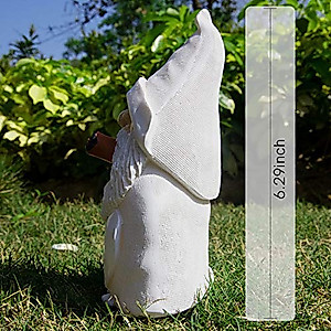 Funny Naughty Gnomes ,Christmas Decorations,Middle Finger Smoking Wizard Gnome Paint Your Own 6.29 in Garden Lawn Gnome Yard Gnomes Figurine for Garden Decorations