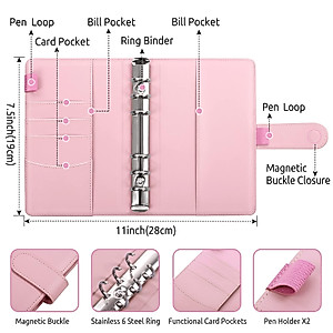 SKYDUE Budget Binder with Zipper Envelopes & Expense Budget Sheets,Money Binder with Cash Envelopes for Budgeting and Saving Money