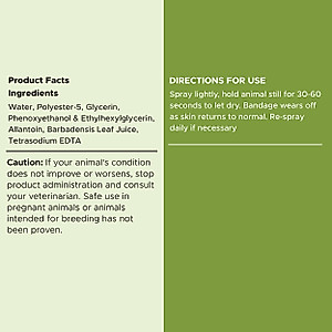 Pet Liquid Bandage for Dogs - 4 oz Spray with Aloe - Wounds Care for Dogs Including Cuts, Scrapes, and Stitches - Breathable and Waterproof