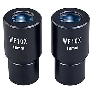 OMAX A Pair WF10X/18 Widefield Microscope Optical Eyepieces 23.2mm Dia