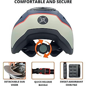 XNITO Bike Helmet with LED Lights - Urban Bicycle Helmet for Adults, Men & Women - CPSC & NTA-8776 Dual Certified - Class 3 E-Bikes, Scooters, Onewheel, Commuter, Mountain