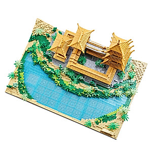 Chinese Architecture Mini Bricks Building Blocks Crescent Moon Spring Collection Model for Display Micro Block for Adults Decorative Creative Toy Present for Children Age of 14+ 3350 PCS