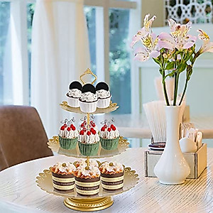 Hedume Set of 10 Cake Stand, Metal Cupcake Stand Set with Multiple Combination Styles, Dessert Plate Cake Serving Tray Candy Fruit Display Tower for Wedding, Birthday Party, Baby Shower, Anniversary