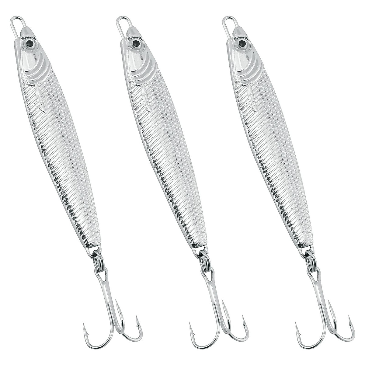 Dr.Fish Fishing Jigs Jigging Spoon Saltwater Fishing Lure Casting Metal Spoon Surf Fishing Mackerel Striper Lures Stinger Bluefish Vertical Diamond Jig Silver 1oz