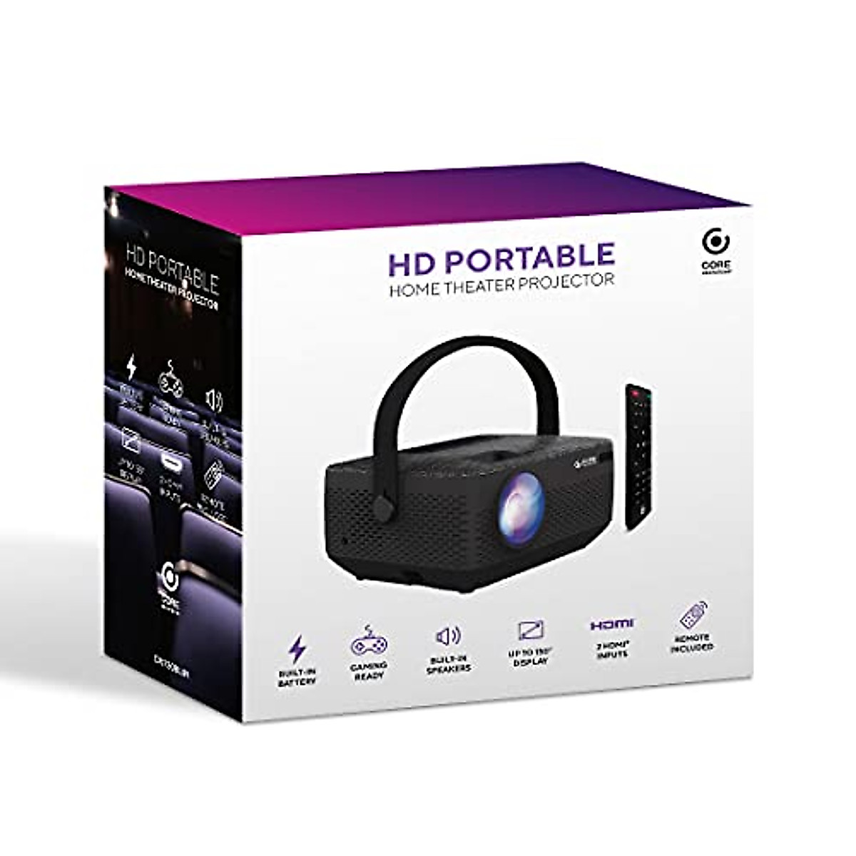 Core Innovations CPJ720BLBY LCD Projector - 16:9 - Portable - Black,4.1"x8.7"x6.7"