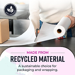 White Kraft Arts and Crafts Paper Roll - 18 inches by 175 Feet (2100 Inch) - Ideal for Paints, Wall Art, Easel Paper, Fadeless Bulletin Board Paper, Gift Wrapping Paper and Kids Crafts - Made in USA