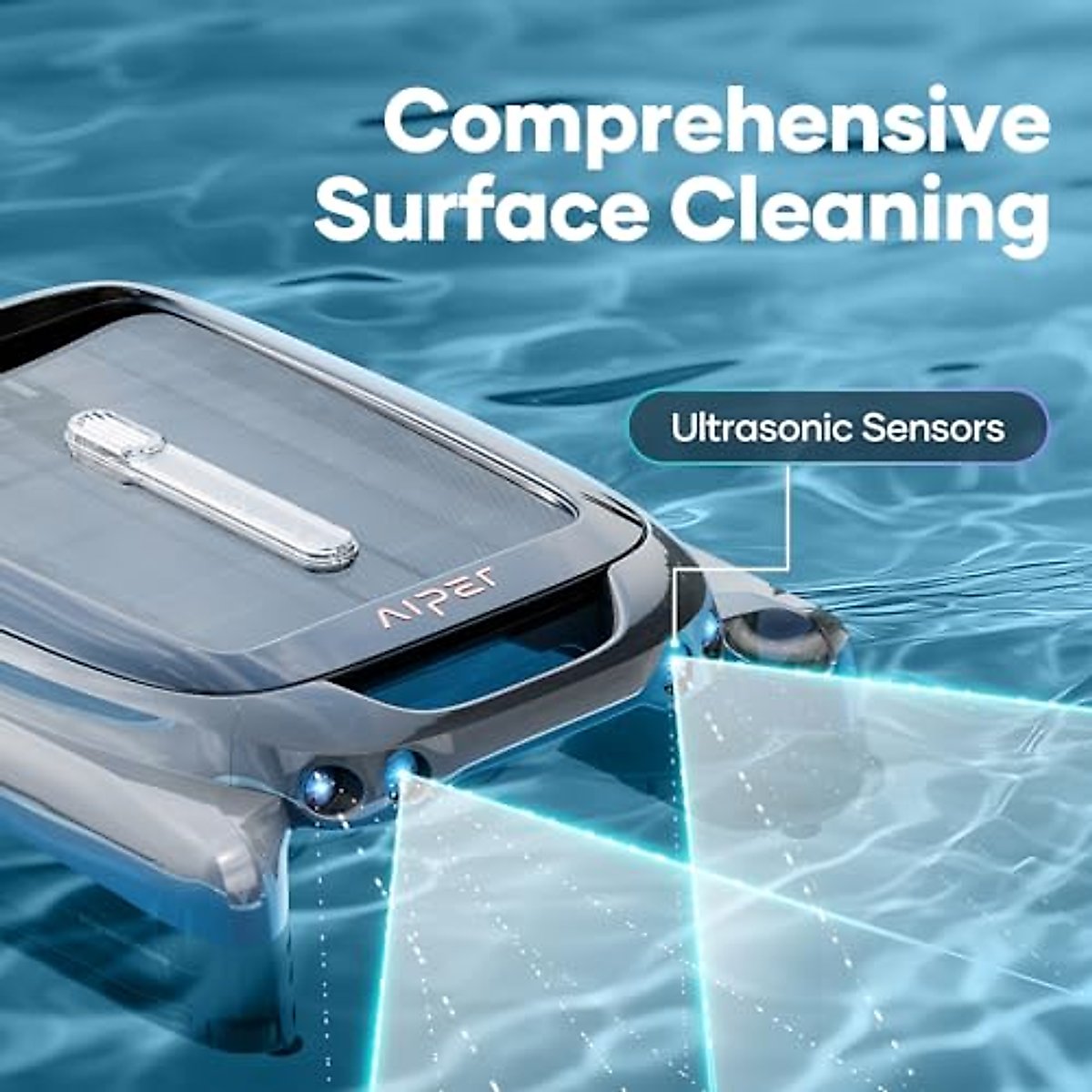 AIPER Solar Pool Skimmer Pool Surface Cleaning Robot with APP Support, Solar Powered and DC Charging for Continuous Cleaning, Pool Temperature Monitor