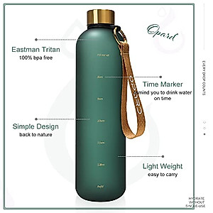 Opard 27oz/32oz Motivational Water Bottle with Time Marker to Drink, Reusable Plastic Bottle with BPA Free Tritan for Gym and Sports