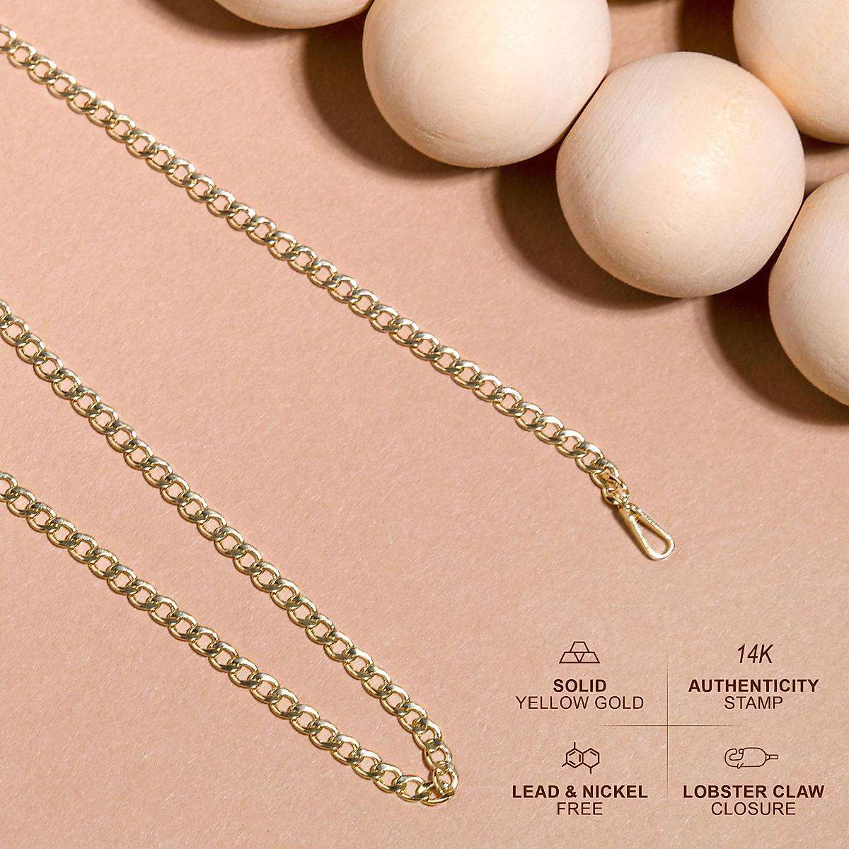 PORI JEWELERS 14K Yellow Gold 2.0mm Cuban/Curb Link Chain Necklace- Made in Italy-14-30 (Yellow, 24)