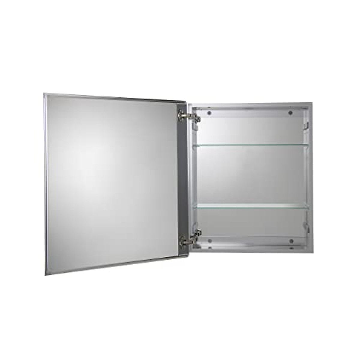 Croydex Mansfield Single Door, Recessed or Surface Mount, Hang 'n' Lock Easy Installation Medicine Cabinet, 24" W x 30" H, Aluminium