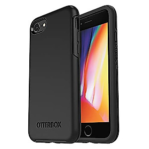 OtterBox Symmetry Series Case for iPhone SE 3rd Gen (2022), iPhone SE 2nd (2020), iPhone 8, iPhone 7 (NOT Plus) w/Tempered Glass Screen Protector, Bundle - Bulk Packaging - Black