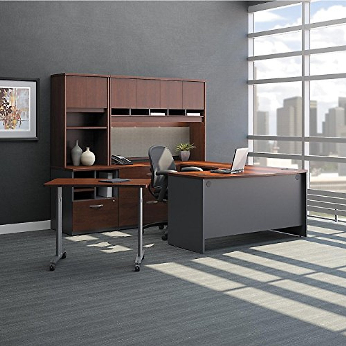 BUSH BUSINESS FURNITURE Series C Collection 48W Return Bridge in Hansen Cherry