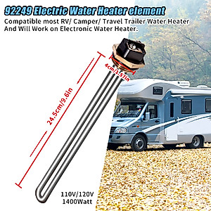 92249 Atwood Water Heater Element FOR Camper RV hot Water Heater Element GCH6-4E GCH6-7E GCH10A-2E GC10A-3E GC10A-2P GC10A-4E GC6AA-10E Fit atwood water heater parts 1400W 110V/120V （Screw-In type）