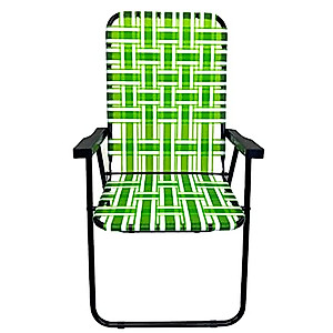 EasyGo Product Portable – Retro Style High Back Design – Outdoor Webbed Chair for Backyard, Camping, Sporting Events – Easy Folding, 2 Pack, Dark/Light Green