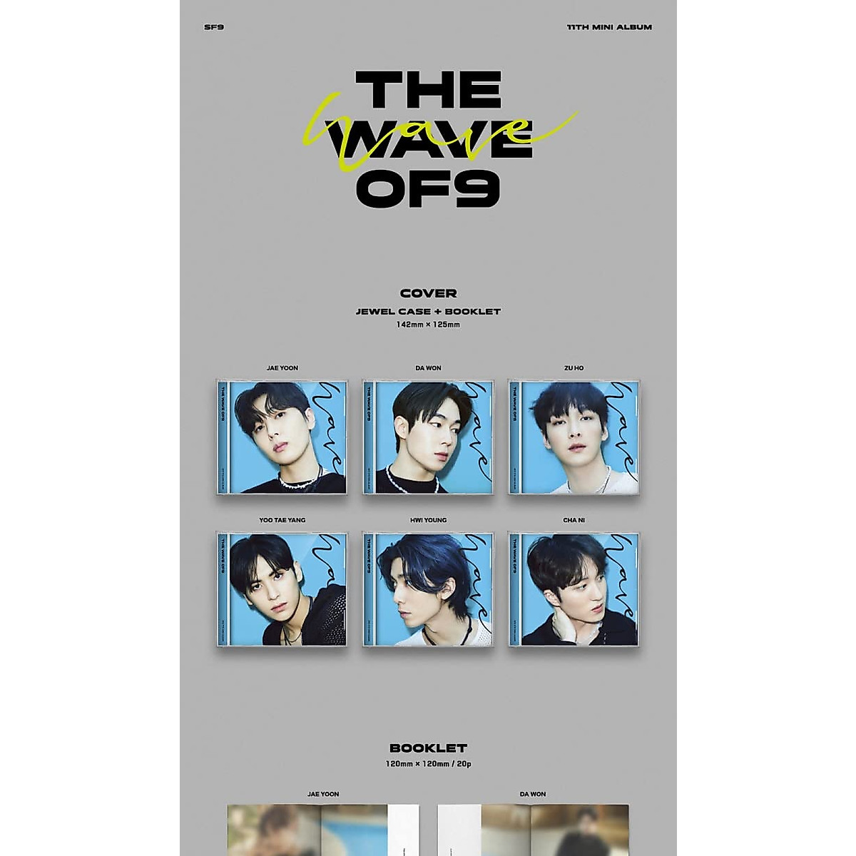 DREAMUS SF9 The Wave OF9 11th Mini Album Jewel Case ZUHO Version CD+20p Booklet+1p Special PhotoCard+1p Selfie PhotoCard+Tracking Sealed