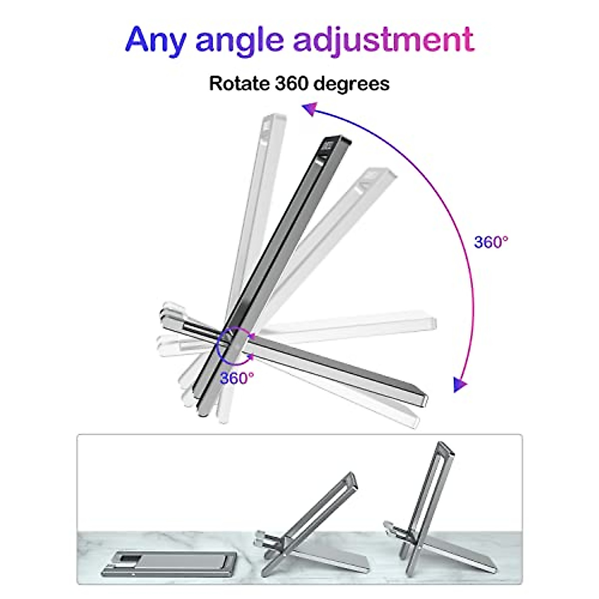Cell Phone Stand for Desk,Adjustable Phone Stand Holder,Foldable Desk Phone Mount Stand Holder Compatible with All Mobile Phones,Portable iPhone Stand/Dock/Cradle,Versatile Phone Stand(Flat-Small)