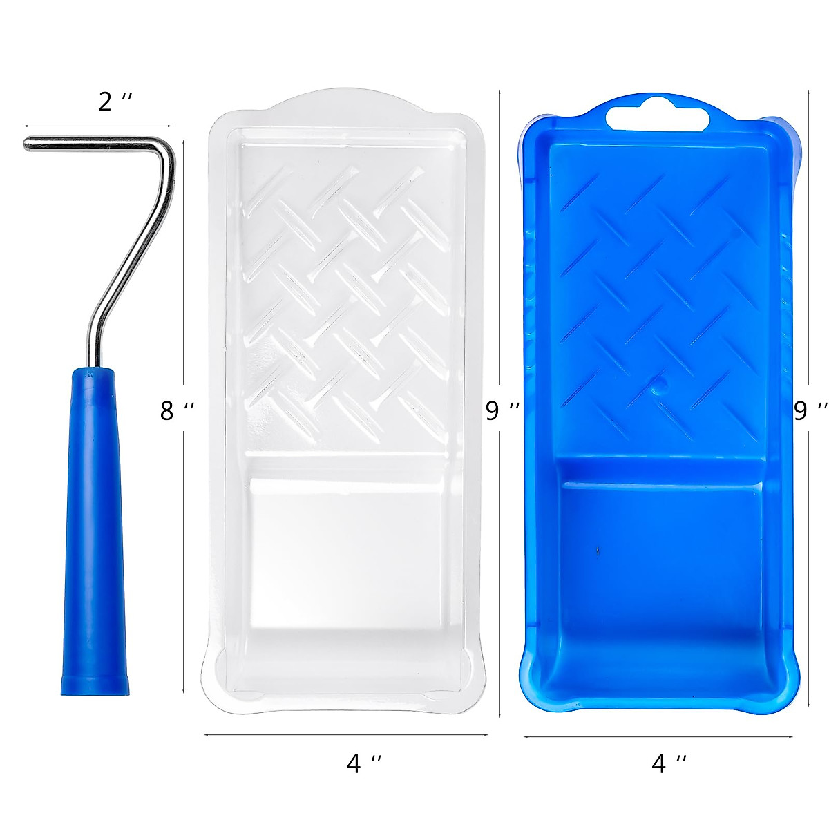 Mister Rui Paint Tray, 23 Pack 2 Inch Paint Tray with Liners, Disposable Paint Roller Trays with Roller Frame, Plastic Paint Tray Liners, Small Paint Trays for Painting