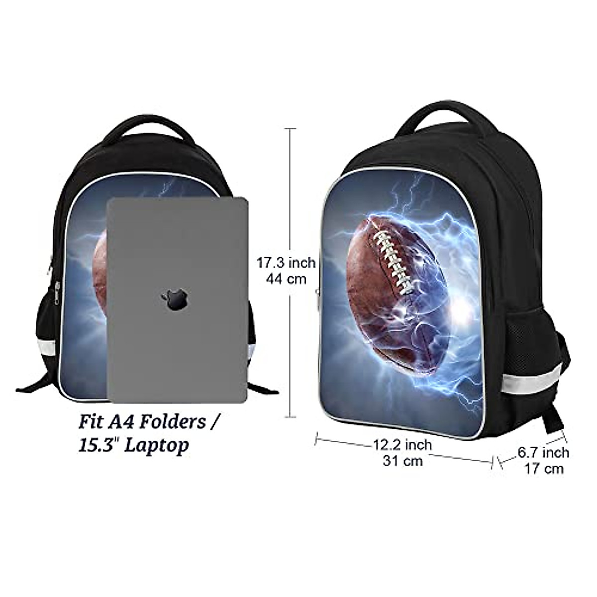 P ELEGANT PROTECTION Basketball 3D Print Luminous School Backpack, Personalized Lightweight Schoolbag for Kids