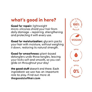 THE GOOD STUFF Complete Repair Balm for Damaged Hair | Lightweight, Leave In Conditioner Provides Strength, Protection, Softness, and Shine All Day Long | Hair Cream For Curly Hair | Certified Vegan and Cruelty-Free