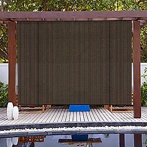 LJIANW Sun Shade Sail, Exterior Roller Shade Blinds Garden Decoration Privacy Screen Breathable HDPE for Outdoor Patio,45Sizes (Color : Brown, Size : 80x110CM)
