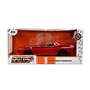 Jada Toys Big Time Muscle 1:24 1973 Plymouth Barracuda Die-cast Car Red/Black, Toys for Kids and Adults