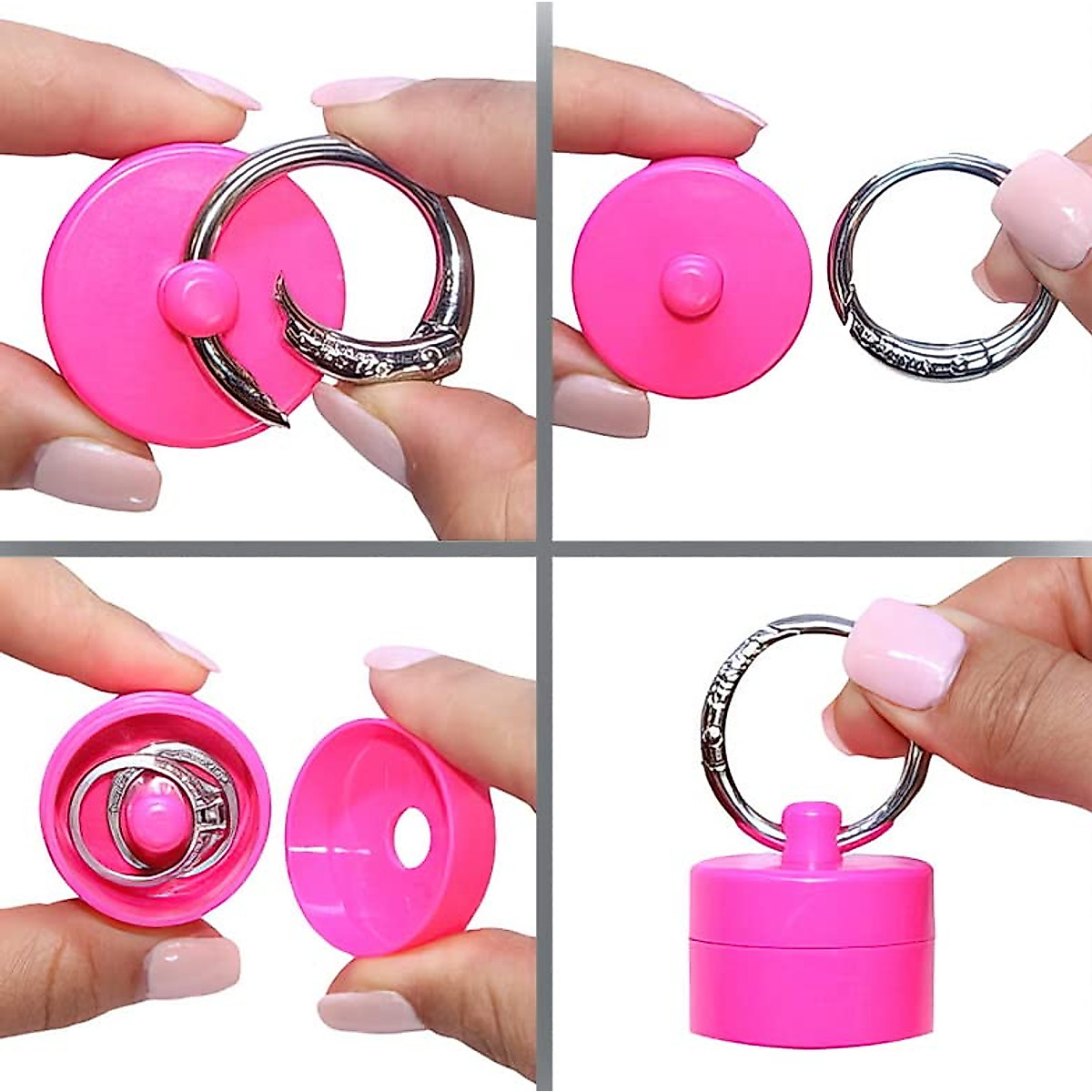 Lion Latch: As Seen on Shark Tank, Jewelry Box Case, Traveling Jewelry Holder Storage, Pill Box Keychain Container, Single - Grey