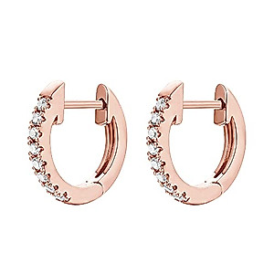 PAVOI Womens 14K Gold-Plated-Base Rose Gold Post Cubic Zirconia Cuff Earring