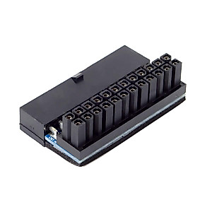JSER ATX 24Pin Female to 24pin Male 90 Degree Power Adapter Compatible for Mainboard Motherboard Desktops PC Supply