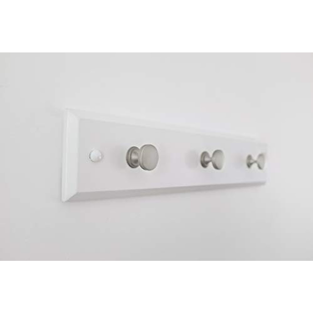 Hickory Hardware American Diner Collection Coat Rack/Hook Rail 3 Single Prong Hooks 16 Inch Long White with Satin Nickel Finish