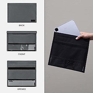 Silent Pocket SLNT Quick Access Smartphone Faraday Bag Technology - Weatherproof Signal Blocking Nylon, Device Shielding for Tablets for Travel, Privacy, Anti-Hacking (Charcoal Grey, X-Large)