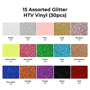 Multi-Style HTV with Tools Kit + Glitter HTV Vinyl Bundle